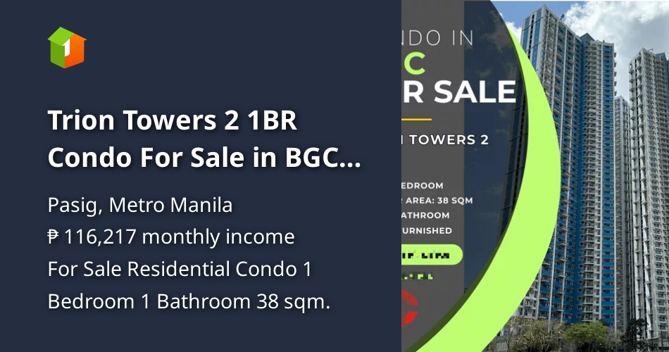 Trion Towers 2 1BR Condo For Sale in BGC Taguig [Condos 🏙️] (December ...