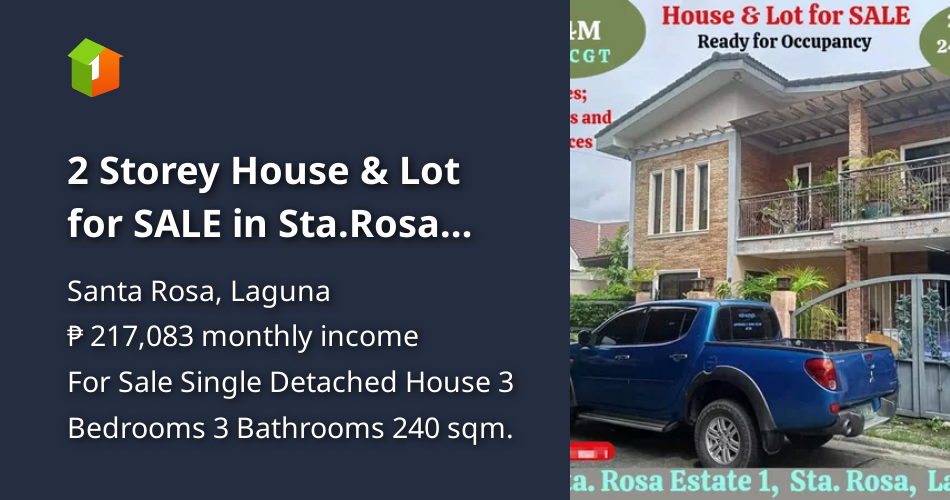 2 Storey House & Lot for SALE in Sta.Rosa Estate 1, Sta. Rosa, Laguna ...