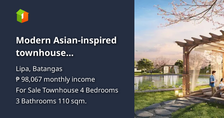 Modern Asian-inspired townhouse development in Batangas [Houses and ...