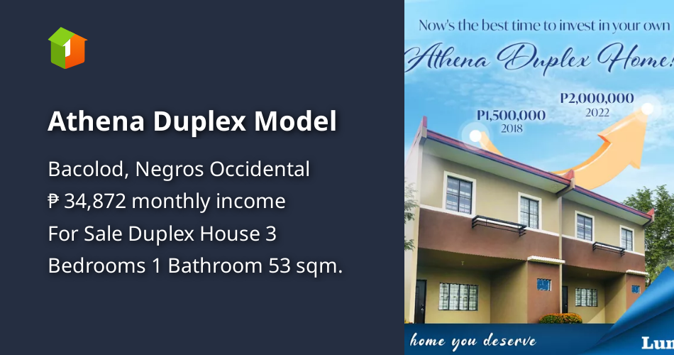 Athena Duplex Model [Houses and Lots 🏘️] (February 2023) in Bacolod ...