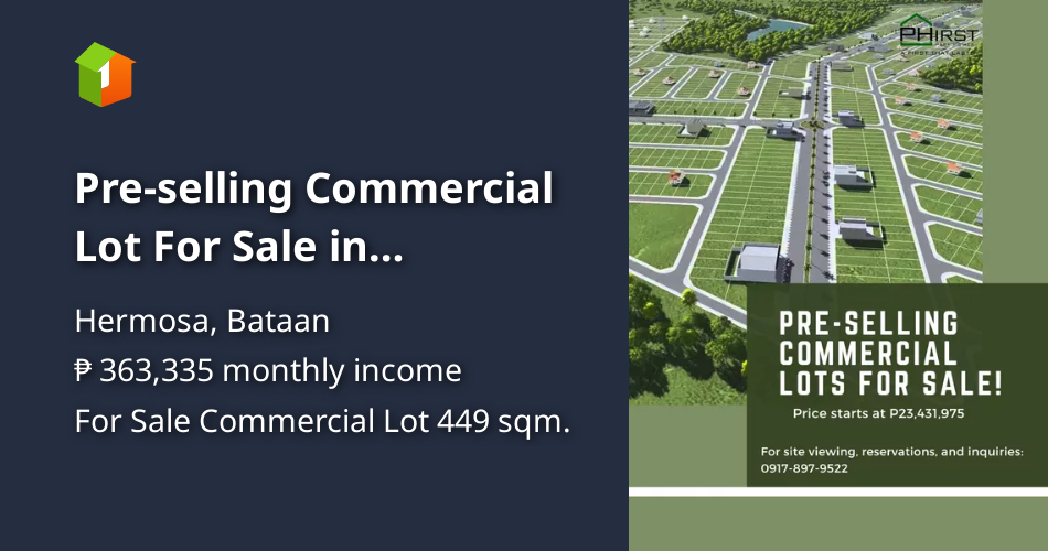 Pre-selling Commercial Lot For Sale in Hermosa, Bataan [Lots 🚜 ...