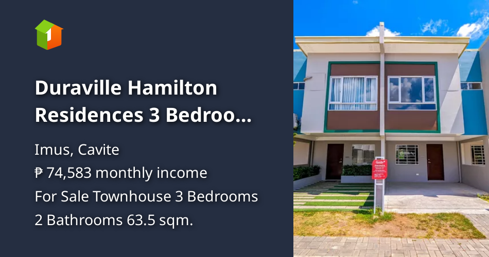 Duraville Hamilton Residences 3 Bedrooms Ready for Occupancy Inner Unit ...
