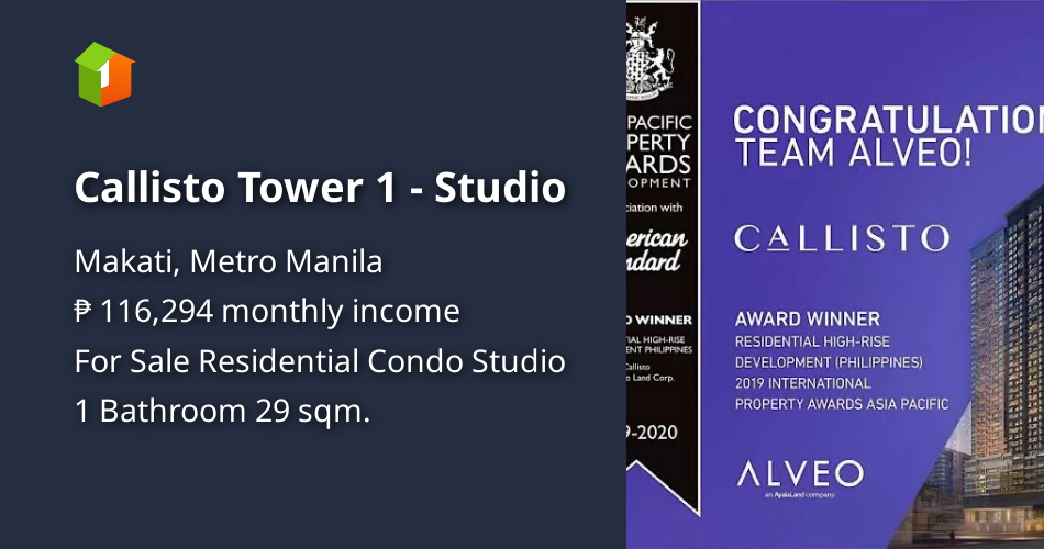 Callisto Tower 1 - Studio [Condos 🏙️] (December 2025) in Makati, Metro ...