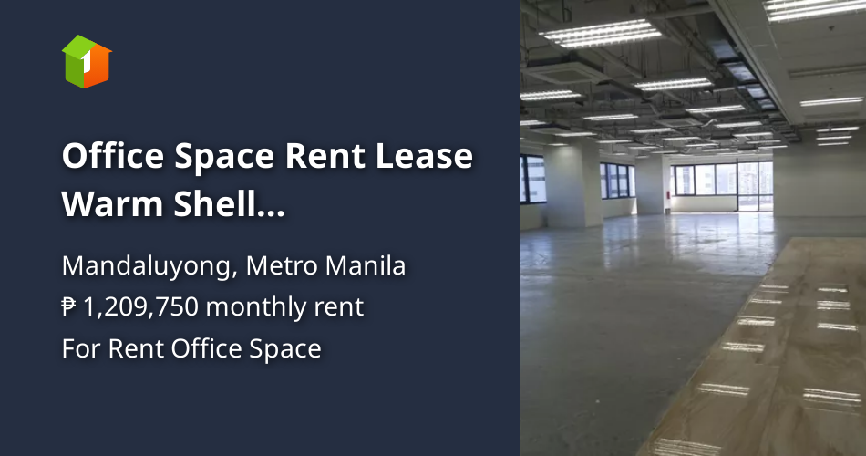 Office Space Rent Lease Warm Shell Mandaluyong City Manila Philippines ...