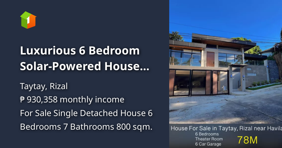 Luxurious 6 Bedroom Solar-Powered House with Theater & Swimming Pool ...