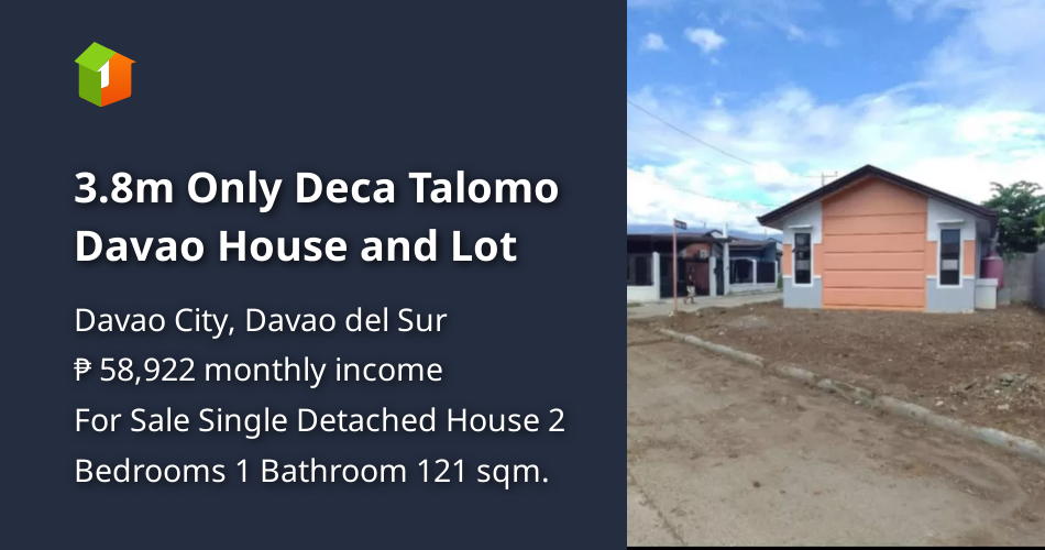 3.8m Only Deca Talomo Davao House and Lot [Houses and Lots 🏘️] (March ...