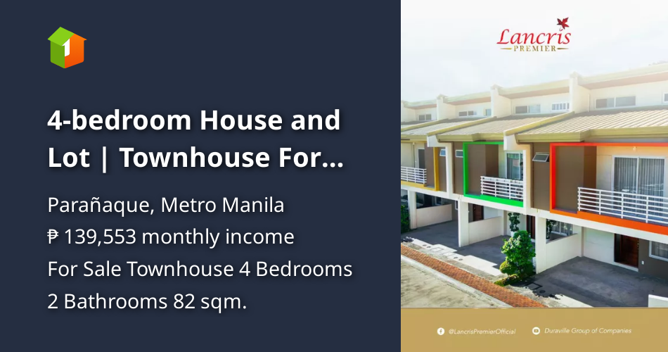4-bedroom House and Lot | Townhouse For Sale in Paranaque | Lancris ...