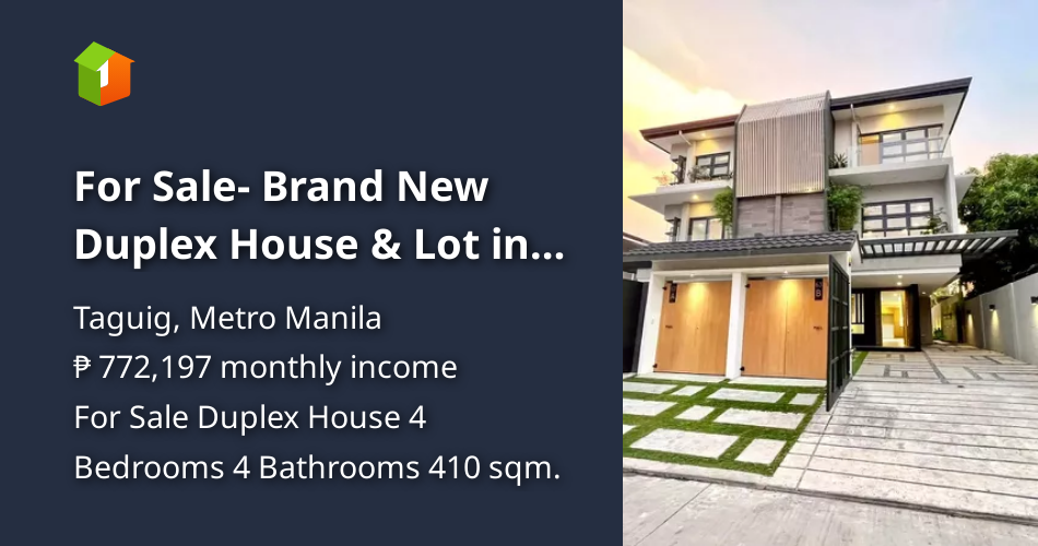 For Sale- Brand New Duplex House & Lot in AFPOVAI Phase 2 Taguig ...