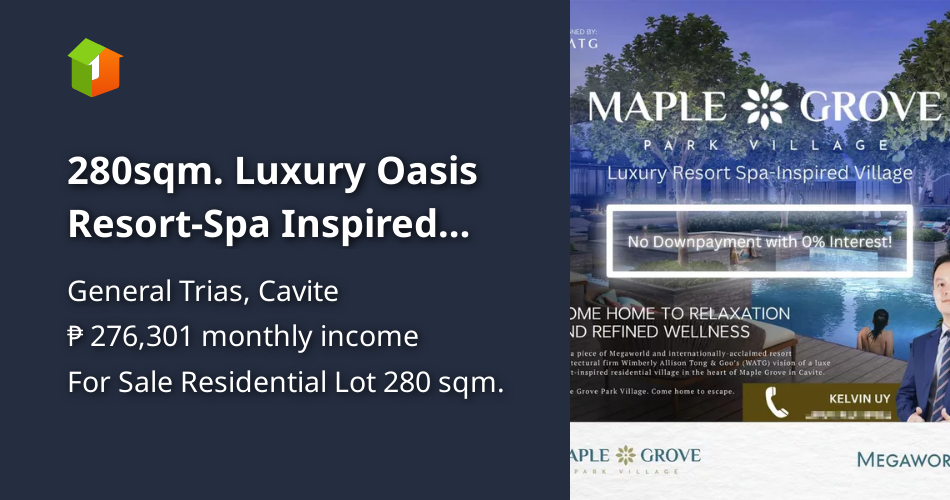 280sqm. Luxury Oasis Resort-Spa Inspired Village in Cavite |Megaworld [Lots 🚜] (June 2023) in ...