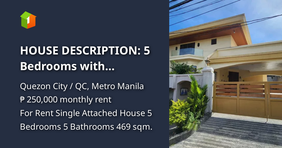 HOUSE DESCRIPTION: 5 Bedrooms with Bathrooms 4 Car Garage Parking Area ...
