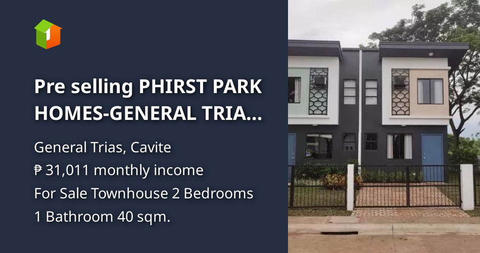 Pre selling PHIRST PARK HOMES-GENERAL TRIAS CAVITE Near MCdo . [Houses ...