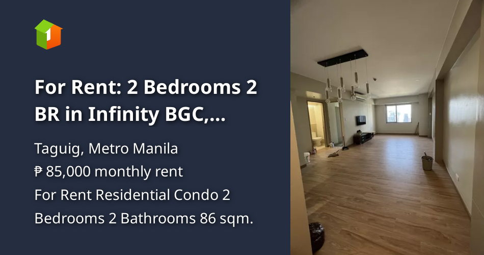 For Rent: 2 Bedrooms 2 BR in Infinity BGC, Taguig City - BGC [Condos 🏙️ ...