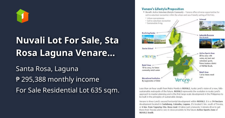 Nuvali Lot For Sale, Sta Rosa Laguna Venare Nuvali Residential Lot ...