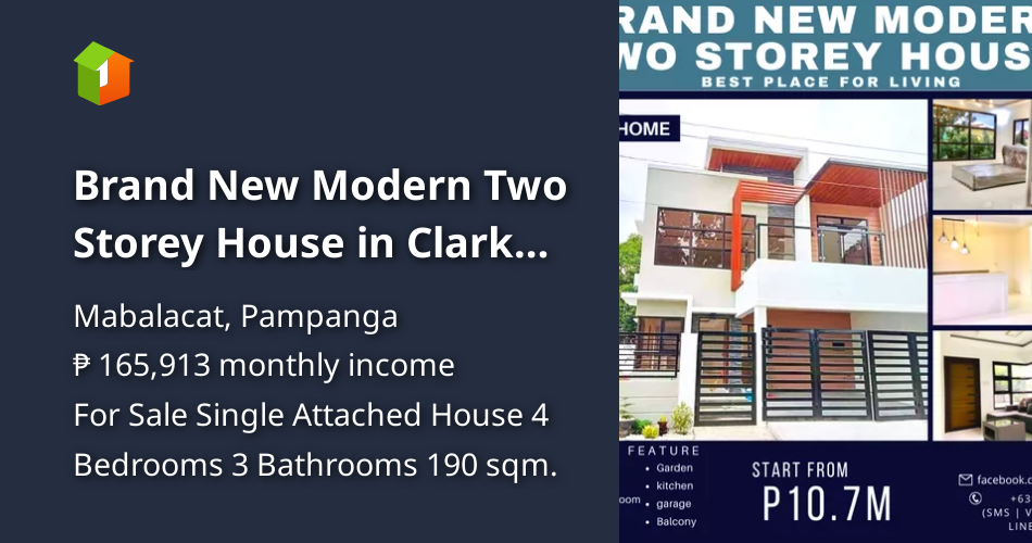 Brand New Modern Two Storey House in Clark Manor Dau, Pampanga [Houses ...