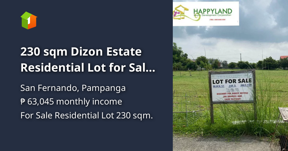 230 sqm • Estate Residential Lot for Sale Blk 49 Lot 1 Sn.Agustin [Lots ...