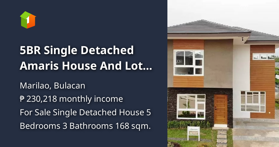 5BR Single Detached Amaris House And Lot For Sale in Marilao Bulacan ...