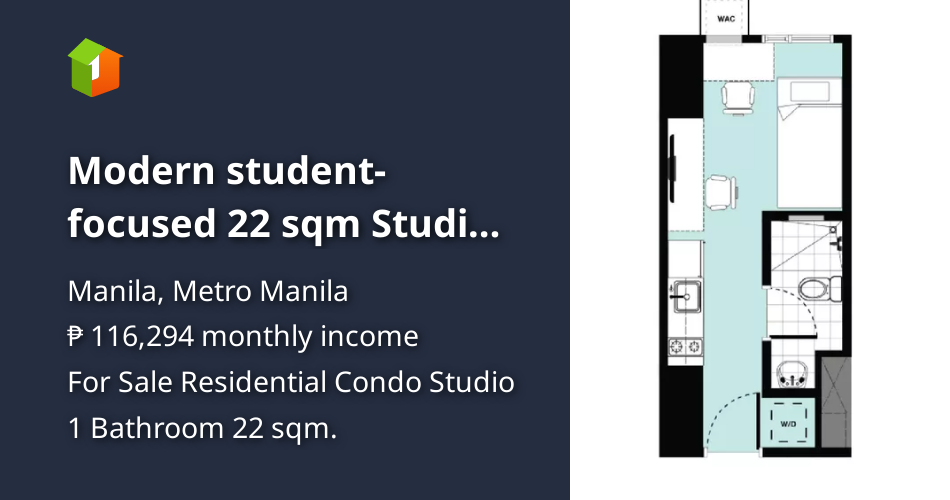 Modern student-focused 22 sqm Studio Unit in Manila's University Belt ...