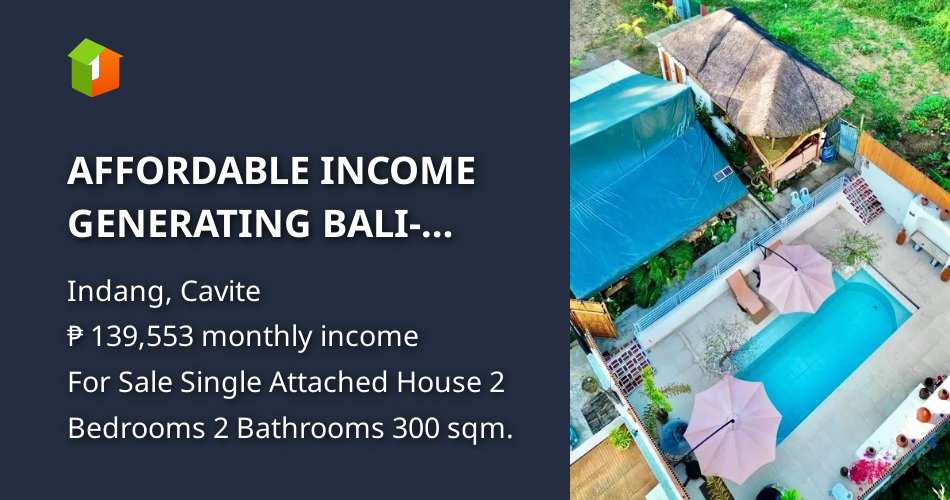 AFFORDABLE INCOME GENERATING BALI-INSPIRED BAMBOO RESORT WITH POOL FOR ...
