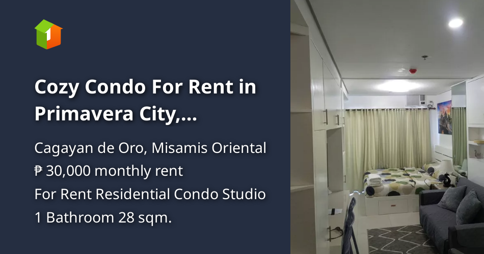 Cozy Condo For Rent in Primavera City, Uptown, Cagayan De Oro Misamis ...