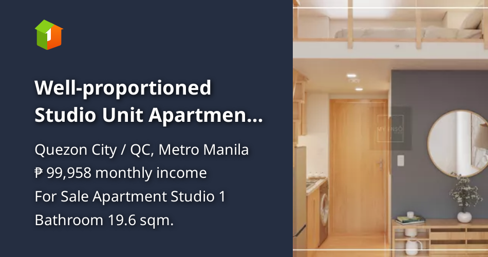 Well-proportioned Studio Unit Apartment at My Enso Loft by PH1 World ...