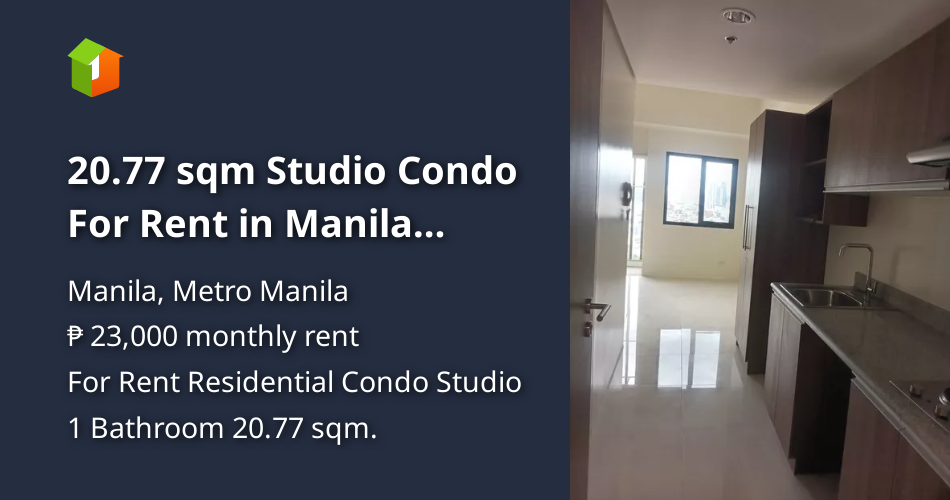 20.77 sqm Studio Condo For Rent in Manila Metro Manila [Condos 🏙️] (May ...