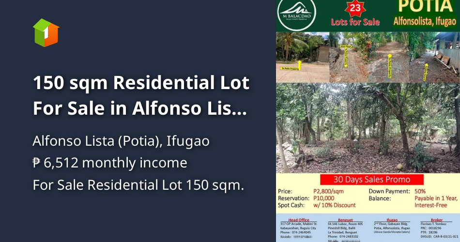 150 sqm Residential Lot For Sale in Alfonso Lista (Potia) Ifugao [Lots ...
