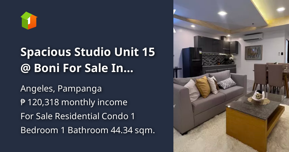 Spacious Studio Unit 15 @ Boni For Sale In Angeles City, Pampanga ...