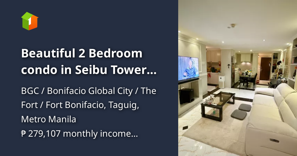 Beautiful 2 Bedroom condo in Seibu Tower BGC for sale [Condos 🏙️ ...