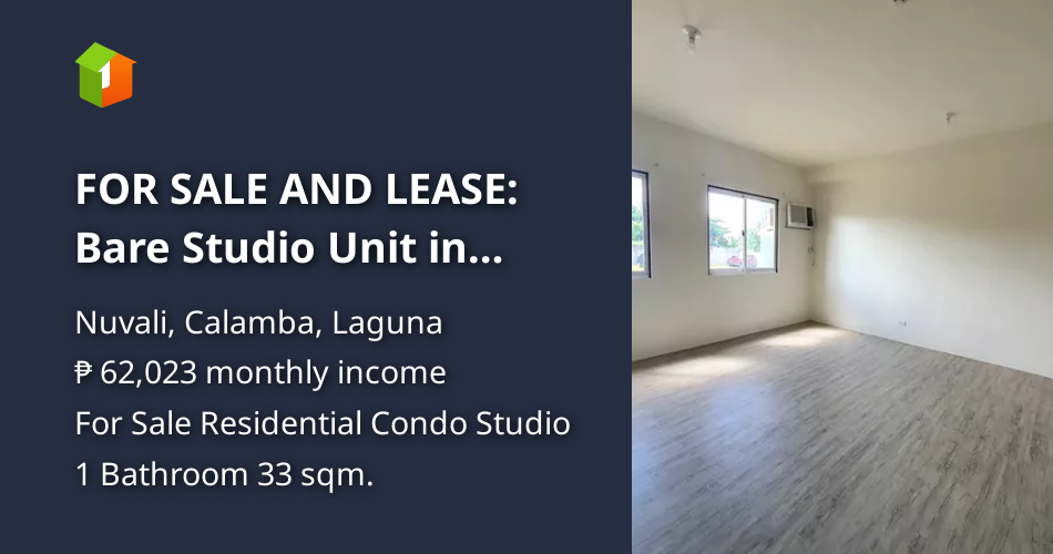 FOR SALE AND LEASE: Bare Studio Unit in Amaia Steps, Nuvali Laguna [Condos 🏙️] (December 2024 ...
