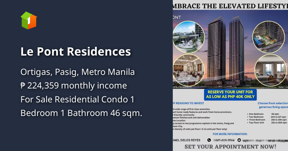 Le Pont Residences [Condos 🏙️] (July 2023) in Ortigas, Pasig, Metro ...