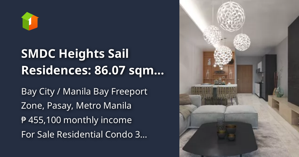 SMDC Heights Sail Residences: 86.07 sqm 3-bedroom Residential Condo For ...