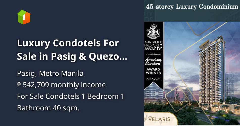 Luxury Condotels For Sale in Pasig & Quezon City Metro Manila [Condos 🏙 ...