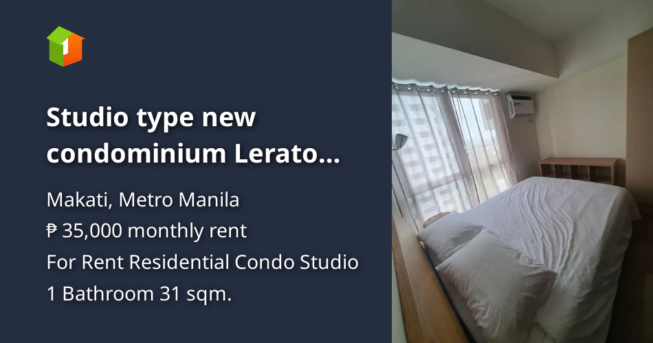 Studio type new condominium Lerato tower [Condos 🏙️] (September 2023 ...
