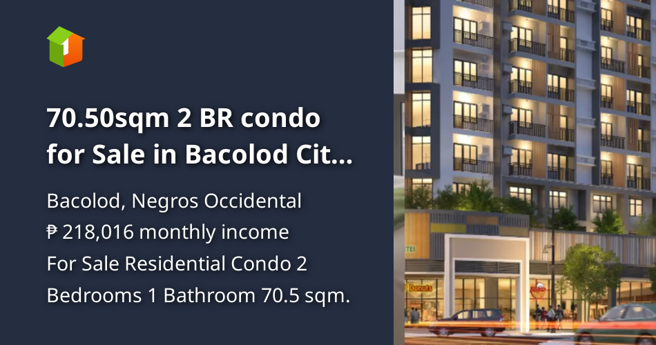 70.50sqm 2 BR condo for Sale in Bacolod City Occidental [Condos 🏙️ ...
