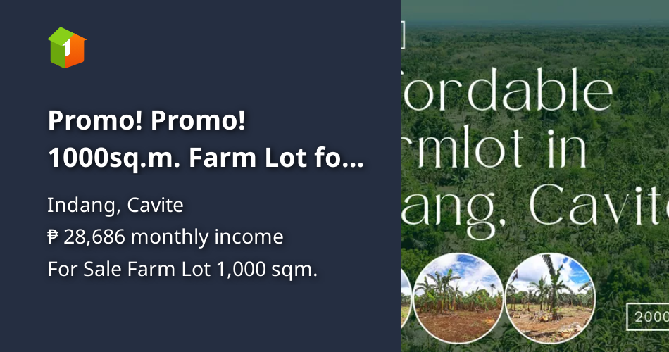 Promo! Promo! 1000sq.m. Farm Lot for Sale in Indang, Cavite! [Lots 🚜 ...