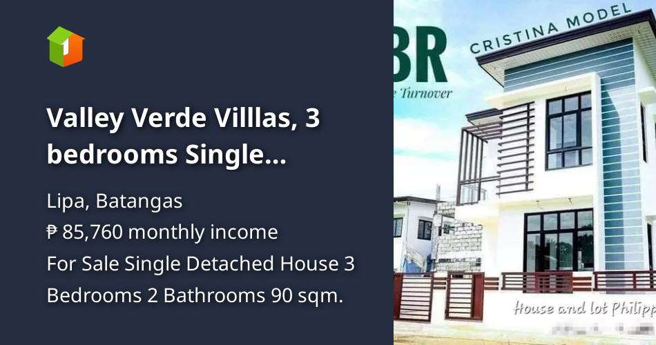 Valley Verde Villlas, 3 bedrooms Single Detached Brgy. Mabini Lipa ...
