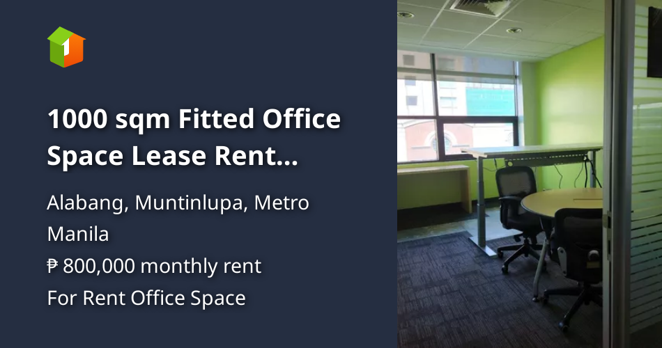 1000 sqm Fitted Office Space Lease Rent Alabang Muntinlupa Philippines ...