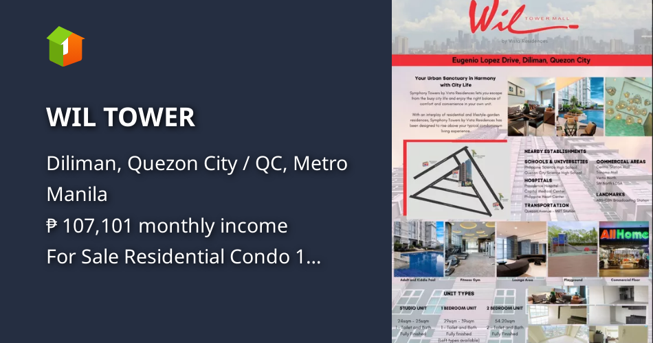 WIL TOWER [Condos 🏙️] (February 2022) in Diliman, Quezon City / QC ...