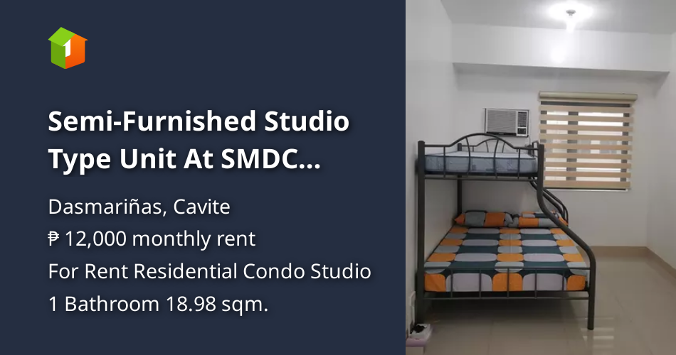 Semi-Furnished Studio Type Unit At SMDC Green2 Residences [Condos 🏙️ ...