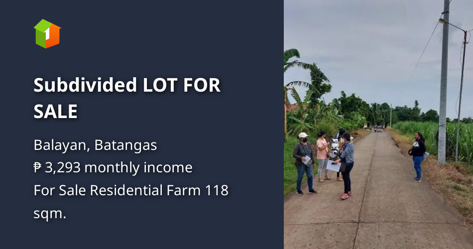 Subdivided LOT FOR SALE [Lots 🚜] (December 2023) in Balayan, Batangas ...