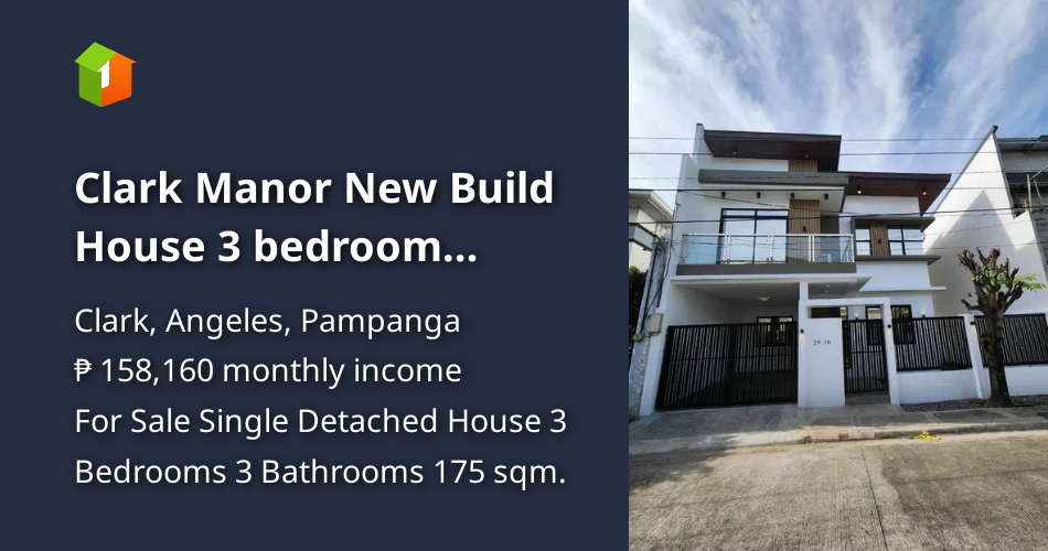 Clark Manor New Build House 3 bedroom house and lot in Pampanga near ...