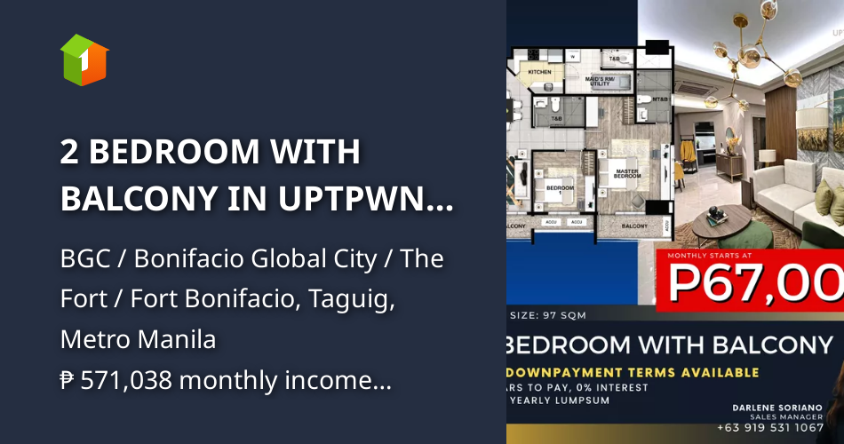 2 BEDROOM WITH BALCONY IN UPTPWN BGC | NO DOWNPAYMENT [Condos 🏙️ ...