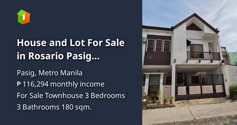 House and Lot For Sale in Rosario Pasig Metropolis Village 2 [Houses ...