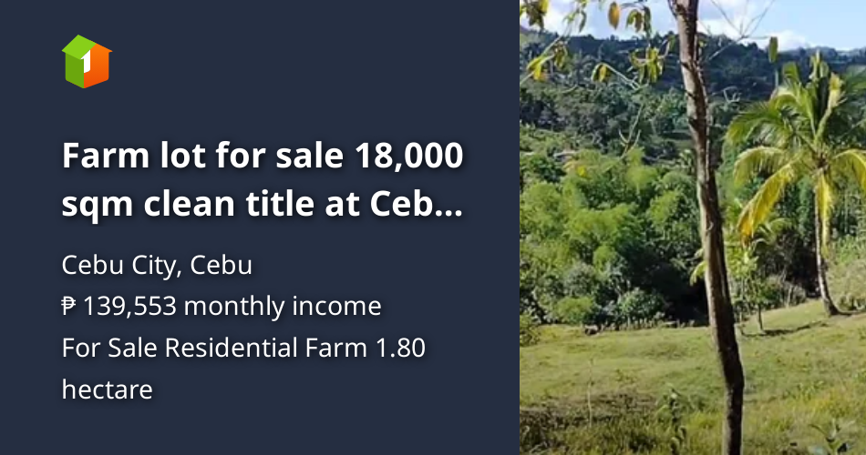 Farm lot for sale 18,000 sqm clean title at Cebu City. [Lots 🚜 ...
