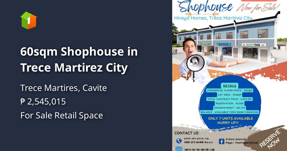 60sqm Shophouse in Trece Martirez City [Commercial Properties 🏭] (May ...