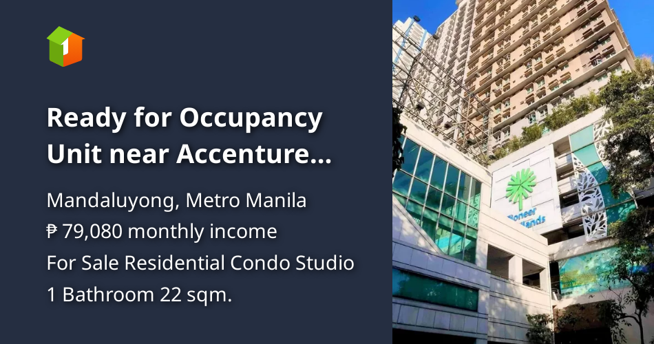 Ready for Occupancy Unit near Accenture Boni Mandaluyong Rent to Own ...