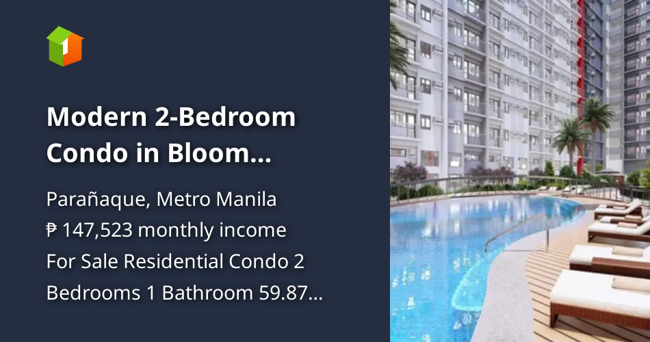 Modern 2-Bedroom Condo in Bloom Residences, Paranaque [Condos 🏙️ ...