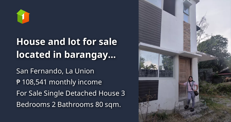House and lot for sale located in barangay poro san Fernando city ...