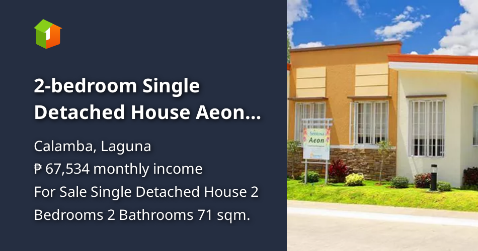2-bedroom Single Detached House Aeon Combined For Sale in Suntrust ...