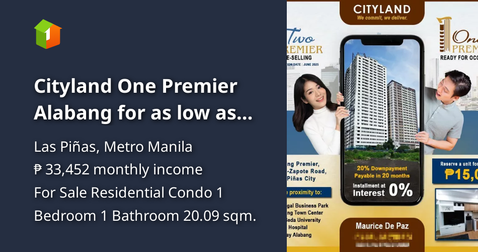 Cityland One Premier Alabang for as low as 2.1M [Condos 🏙️] (July 2025 ...